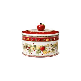 Villeroy & Boch Vorratsdose VILLEROY & BOCH "Geb&auml;ckdose Winter Bakery Delight &oslash; 14 cm bunt", bunt, Porzellan, Lebensmittelaufbewahrungsbeh&auml;lter, Vorratsdose