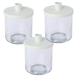 Kerzenhalter CREATIV HOME "Kerzenhalter", wei&szlig;, H:14,5cm &Oslash;:12cm, Glas, Metall, Kerzenhalter, Kerzenhalter, mit mehreren Funktionen