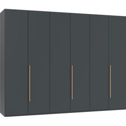 Dreht&uuml;renschrank wimex "London, erh&auml;ltlich in den Breiten 180cm, 225cm oder 270cm", grau (grafit, griffe artisan eiche nachbildung), B:270cm H:208cm T:58cm, Holzwerkstoff, Schr&auml;nke, Dreht&uuml;renschrank, wahlweise mit Basic- oder Premium-Ausstattung erh&auml;ltlich
