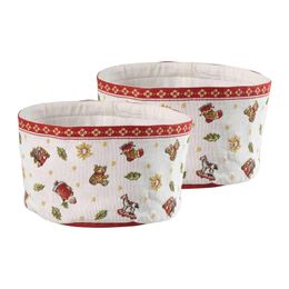 Villeroy & Boch Brotkorb VILLEROY & BOCH "Brotkorb Toy's Delight Gobelin &oslash; 24 cm 2er Set bunt", bunt, L:24cm, Lebensmittelaufbewahrungsbeh&auml;lter, Brotkorb
