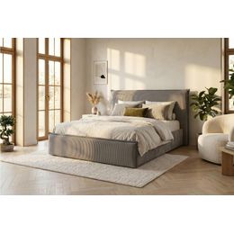 Polsterbett Collection AB "Marla erh&auml;ltlich in der Breite 180x200cm, mit Cordstoff bezogen", taupe, B:207cm H:118cm L:215cm, Betten, Polsterbett, wahlweise mit Lattenrost und King-Matratze (28cm)