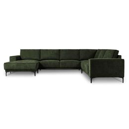 Wohnlandschaft OTTO HOME "OLAND U-Form, XXL, B: 342 cm, Skandi-Design", gr&uuml;n, B:342cm H:85cm T:260cm, 100% Polyester, Sofas, Wohnlandschaft, Skandi-Design in Struktur, Flachgewebe, Luxus-Microfaser, Boucle