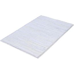 Badematte Kleine Wolke "Glow, Badvorleger, Badezimmer Teppich", wei&szlig;, H:14mm, Polyester, Badematten, Badematte, Badteppich, Uni Farben, Streifen Struktur, Hoch-Tief Effekt