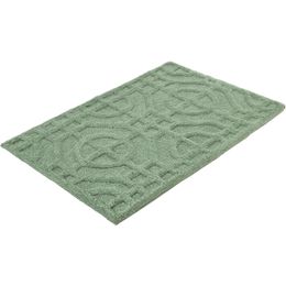 Badematte Kleine Wolke "Mosaic, Badvorleger, Badezimmer Teppich", gr&uuml;n (maledivia), H:14mm, Baumwolle, Badematten, Badematte, Badteppich, Uni Farben, Hoch/Tief Effekt, reine Baumwolle