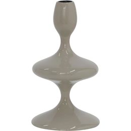 Kerzenhalter Mirrors and More "LAUREEN", beige (warm grau), B:11cm H:19,5cm, Metall, Kerzenhalter, Kerzenhalter, Au&szlig;ergew&ouml;hnliche, moderne Form