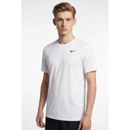 T-Shirt Nike "Nike Dri-FIT Men's Fitness T-Shirt", Herren, Gr. XL, wei&szlig;, Obermaterial: 60% Baumwolle, 40% Polyester, Rundhals, Shirts T-Shirt, Kurzarm, Rundhalsausschnitt