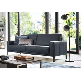2,5-Sitzer Home Affaire "Apiro bequem, eleganter Metallfu&szlig;, Komfortsitzh&ouml;he", blau, B:198cm H:87cm T:88cm, Sofas, auch mit motorischem Sitzvorzug, Breite 198cm, Dickleder, Federkern