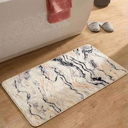 Badematte Gino Falcone "Aquata GF-156, Badvorleger, Badezimmer Teppich", creme, H:5mm, Kunstfaser, Badematten, Badematte, Badteppich, bedruckt, Wellen Design, rechteckig