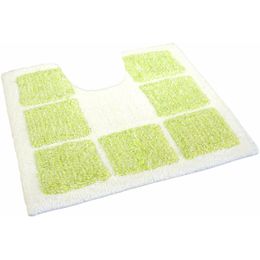 Badematte Mesana "Karo Melange, Badvorleger, Badezimmer Teppich" Gr. 14, gr&uuml;n, H:15mm, Baumwolle, Badematten, Badematte, modernes Design, mit Bord&uuml;re, rechteckig & quadratisch erh&auml;ltlich