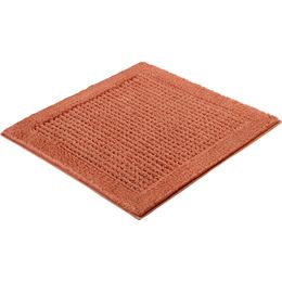 Badematte Kleine Wolke "Net, Badvorleger, Badezimmer Teppich", orange (terracotta), H:17mm, Baumwolle, Badematten, Badematte, Badteppich, Uni Farben, rutschhhemmend