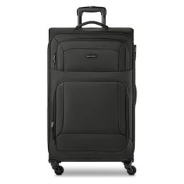 Trolley SMARTBOX "Edition 04 4 Rollen Trolley 78 cm mit Dehnfalte", Gr. 100 l, schwarz, Polyester, Koffer