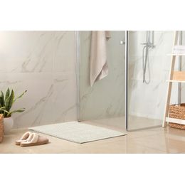 Badematte LUXOR living "Atlanta, 50x80 cm, Badvorleger, Badezimmer Teppich", wei&szlig;, H:10mm, Baumwolle, Badematten, Badematte, Badteppich, Duschvorleger, Uni Farben, saugstark