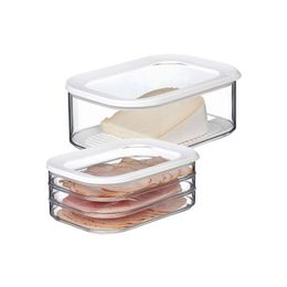 Frischhaltedose Mepal "Frischhaltedosen Wurst und K&auml;se Modula 2er Set", wei&szlig;, B:2cm H:2cm L:2cm, Kunststoff, Lebensmittelaufbewahrungsbeh&auml;lter, Frischhaltedose