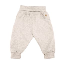 Pumphose MaxiMo, M&auml;dchen, Gr. 86/92, N-Gr, hellbraunmeliert, wei&szlig;, Jersey, Obermaterial: 95% Baumwolle, 5% Elasthan, Hosen, Hellbraunmeliert-wei&szlig;, Microringel, Jersey, unisex