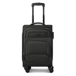 Trolley SMARTBOX "Edition 04 4 Rollen Kabinentrolley 55 cm mit Dehnfalte", Gr. 41 l, schwarz, Polyester, Koffer