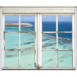 Wandsticker queence "Meer", blau, B:40cm H:60cm T:0,1cm, Wandtattoos, Wandsticker, Wandbild, selbstklebend, 3D, Fenster