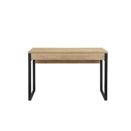Schreibtisch OTTO HOME "Moid, Computertisch im modernen Design", schwarz (eiche natur, schwarz, schwarz, eiche natur), B:120cm H:77cm T:60cm, Tische, Schreibtisch, Breite 120/140/160 cm, mit Metallbeinen & Schublade