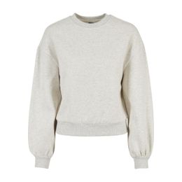 Sweater Urban Classics "Urban Classics Damen Ladies Oversized Color Melange Crewneck", Damen, Gr. XS, lightgrau, 65% Baumwolle, 35% Polyester, unifarben, Rundhals, Sweatshirts Sweater