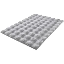 Badematte Kleine Wolke "Cloud, Badvorleger, Badezimmer Teppich", grau (silbergrau), H:28mm, Polyester, Badematten, Badematte, Badteppich, Uni Farben, Hoch-Tief Effekt, besonders weich