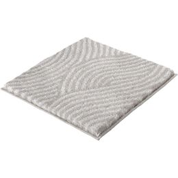 Badematte Kleine Wolke "Calma, Badvorleger, Badezimmer Teppich", grau (nebel), H:30mm, Polyacryl, Badematten, Badematte, Badteppich, Wellen Design