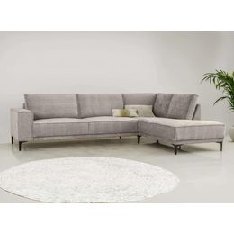 Ecksofa OTTO HOME "OLAND L-Form, B: 289 cm, Skandi-Design", grau (light grau), B:289cm H:85cm T:210cm, 100% Polyester, Sofas, Ecksofa, Struktur, Flachgewebe, Luxus-Microfaser, Boucle