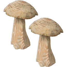 Dekoobjekt CREATIV HOME "Pilz, Weihnachtsdeko", braun, H:18cm &Oslash;:16cm, Holzwerkstoff, Dekofiguren, aus Holz, H&ouml;he ca. 18 cm