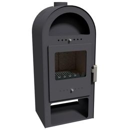 Kaminofen "Save", Exklusiv, Aufstellort in deinem Zuhause", schwarz, Kamin&ouml;fen, mit Holz- und Warmhaltefach, nur 65 Kg leicht
