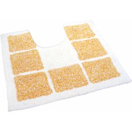 Badematte Mesana "Karo Melange, Badvorleger, Badezimmer Teppich" Gr. 14, gelb, H:15mm, Baumwolle, Badematten, Badematte, modernes Design, mit Bord&uuml;re, rechteckig & quadratisch erh&auml;ltlich
