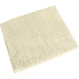 Badematte Kinzler "Chenille, Badvorleger, Badezimmer Teppich" Gr. 71, beige (natur), H:18mm, Polyester, Badematten, Badematte, Badteppich, Uni Farben, weich, als rechteckig & halbrund erh&auml;ltlich