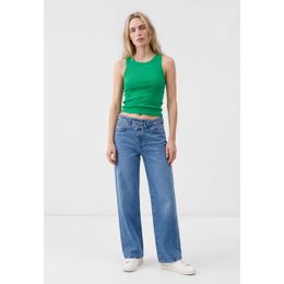 T-Shirt Mavi "NONSLEEVE JERSEY", Damen, Gr. L, gr&uuml;n (leprechaun), 72% Viskose, 25% Polyamid, 3% Elastan, figurbetont normal, Rundhals, Shirts T-Shirt, Top