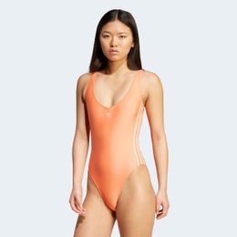Badeanzug adidas Performance "ADICOLOR 3-STREIFEN", Damen, Gr. 40, N-Gr, orange (semi coral), Obermaterial: 78% Polyester, 22% Elasthan, Badeanz&uuml;ge Badeanzug