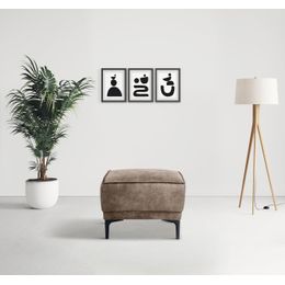 Polsterhocker OTTO HOME "Oland", grau (taupe), B:56cm H:45cm T:58cm, 100% Polyester, Hocker, Polsterhocker, passend zur Serie OLAND