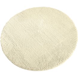 Badematte Kinzler "Chenille, Badvorleger, Badezimmer Teppich" Gr. 7, beige (natur), H:18mm, Polyester, Badematten, Badematte, Badteppich, Uni Farben, weich, als rechteckig & halbrund erh&auml;ltlich