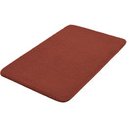 Badematte Kleine Wolke "Cony, Badvorleger, Badezimmer Teppich", rot (rot, kastanie), H:25mm, Polyester, Badematten, Badematte, Badteppich, Fell-Optik, Uni Farben, besonders weich & kuschelig