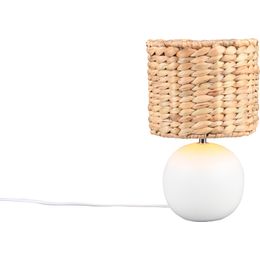 Trio LEUCHTEN Tischleuchte "VINA, Keramik Tischleuchte mit Lampenschirm aus Seegras", beige (wei&szlig;, natur), 1, &Oslash; 18cm H: 29cm, 1 Stk., Leuchten, exkl 1x E27 max 40W, Tischleuchte