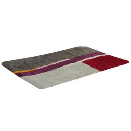 Badematte Kinzler "Gingelom, Badvorleger, Badezimmer Teppich" Gr. 3, bunt (aubergine, rot), H:20mm, Polyester, Badematten, Badematte, Badteppich, modernes Design