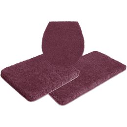 Badematte OTTO HOME "Sanremo, Badvorleger, Badezimmer Teppich, sehr weich" Gr. 12, lila (aubergine), H:30mm, Polyester, Badematten, Badematte, Badteppich, unifarben, rechteckig, rund & als 3-tlg. Set erh&auml;ltlich