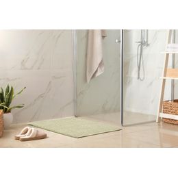 Badematte LUXOR living "Atlanta, 50x80 cm, Badvorleger, Badezimmer Teppich", gr&uuml;n (salbei), H:10mm, Baumwolle, Badematten, Badematte, Badteppich, Duschvorleger, Uni Farben, saugstark