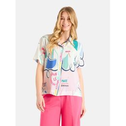 LIEBLINGSST&Uuml;CK Klassische Bluse LIEBLINGSST&Uuml;CK "FlorenceL", Damen, Gr. 38, 424p3, blau bell, 100% Viskose, loose fit, Blusen Bluse, aus 100% Viskose