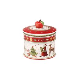 Villeroy & Boch Vorratsdose VILLEROY & BOCH "Geb&auml;ckdose Winter Bakery Delight &oslash; 11 cm bunt", bunt, Porzellan, Lebensmittelaufbewahrungsbeh&auml;lter, Vorratsdose