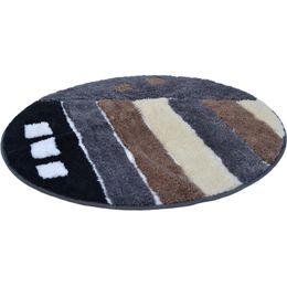 Badematte Kinzler "Gembloux, Badvorleger, Badezimmer Teppich" Gr. 7, schwarz (anthrazit, braun), H:20mm, Polyester, Badematten, Badematte, Badteppich, modernes Design, als rechteckig & rund erh&auml;ltlich