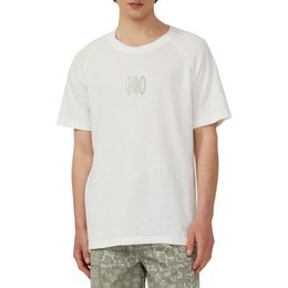 T-Shirt s.Oliver, Herren, Gr. M, wei&szlig;, Single Jersey, Obermaterial: 100% Baumwolle, bestickt, unifarben, normal h&uuml;ftbedeckend, Rundhals, Shirts T-Shirt, mit Stickerei auf der Brust