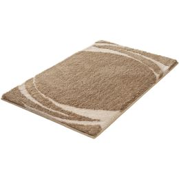 Badematte Kleine Wolke "&raquo;Mystic&laquo;, Badvorleger, Badezimmer Teppich", taupe, H:25mm, Polyacryl, Badematten, Badematte, Badteppich, modernes Design, Hoch-Tief Effekt, rechteckig & rund