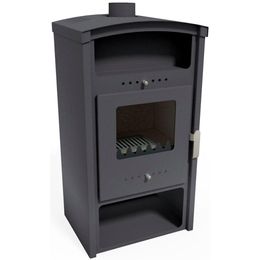 Kaminofen "Ulisse", Exklusiv,Aufstellort in deinem Zuhause", schwarz, Kamin&ouml;fen, mit Holz- und Warmhaltefach, nur 80 Kg leicht