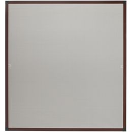 Insektenschutz-Fensterrahmen Hecht INTERNATIONAL "COMPACT", braun (rahmen: braun gewebe: anthrazit), B:130cm H:150cm, Insektenschutzgitter, f&uuml;r fl&auml;chenversetzte Fenster