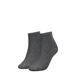 Kurzsocken Tommy Hilfiger "TH WOMEN CASUAL SHORT SOCK 2P", Damen, Gr. 35-38, middle grau melange, Baumwollmischung, normal, Socken, Mit flacher Zehennaht