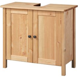 Waschbeckenunterschrank Welltime "Landhaus Sylt, Badschrank, Badm&ouml;bel, FSC-zertifiziert", natur, B:63,5cm H:60cm T:30,5cm, Holzwerkstoff, Schr&auml;nke, Waschbeckenunterschrank, Badm&ouml;bel im Landhaus-Stil, Breite 64 cm, aus Massivholz