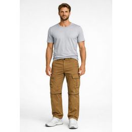 MAN'S WORLD Zip-off-Hose MAN'S WORLD "mit Cargotaschen", Herren, Gr. 46, N-Gr, braun, Web, Obermaterial: 100% Baumwolle, unifarben, regular fit lang, Hosen, Der Allrounder mit starker Preis-Leistung