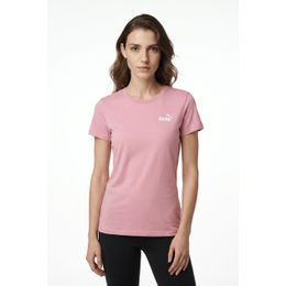 T-Shirt Puma "ESS SMALL NO. 1 LOGO TEE (S)", Damen, Gr. L, rosa (poised pink), Jersey, Obermaterial: 100% Baumwolle, unifarben, regular fit normal, Rundhals, Shirts T-Shirt, Kurzarm, aus Baumwolle, mit Rundhalsausschnitt