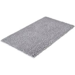 Badematte Kleine Wolke "Dana, Badvorleger, Badezimmer Teppich", grau (silbergrau), H:25mm, Baumwolle, Polyester, Badematten, Badematte, Badteppich, Uni Farben, quadratisch & rechteckig erh&auml;ltlich